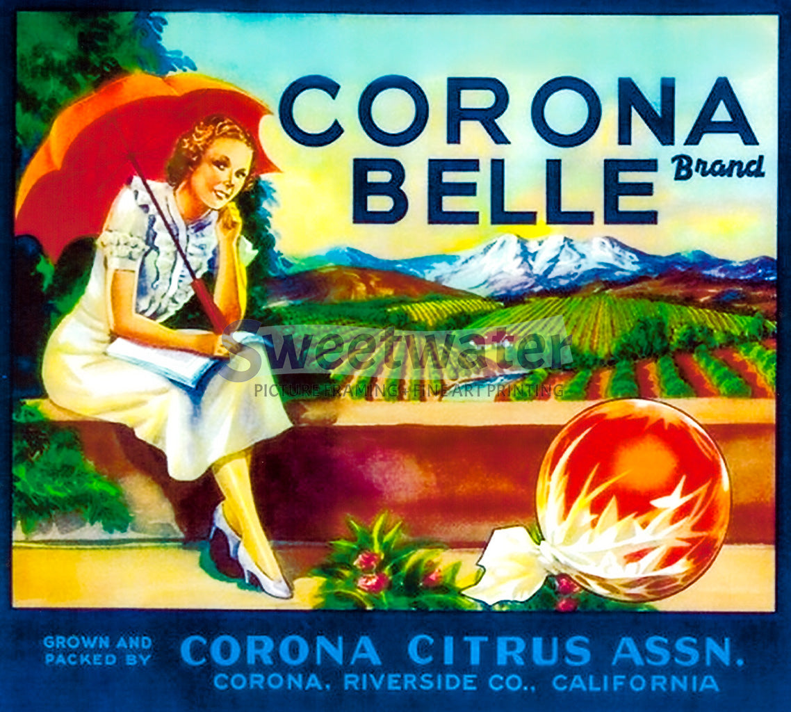 Corona Belle Citrus Fruit Brand Vintage Crate Label – Sweetwater ...